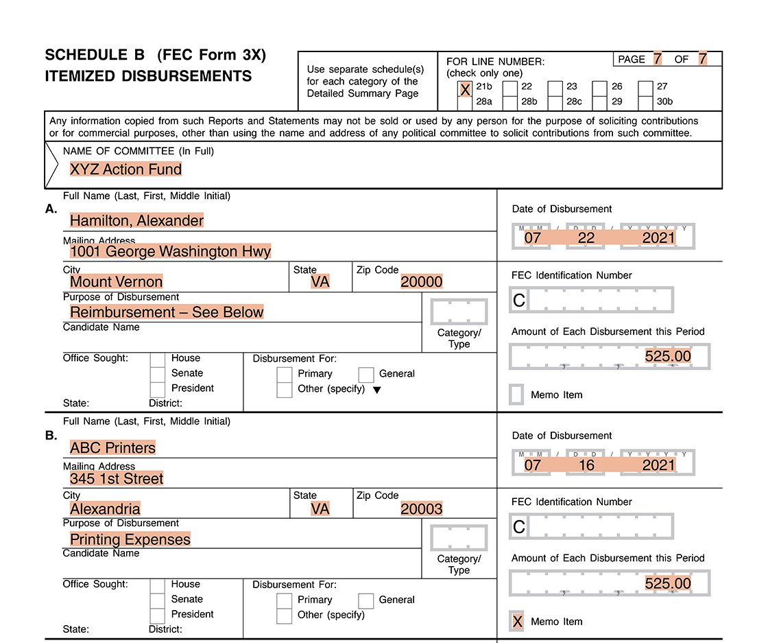 Reimbursement Of Personal Funds Spent For Non travel Expenses